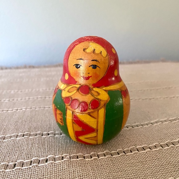 Accents | Vintage Wood Russian Roly Poly Musical Doll | Poshmark